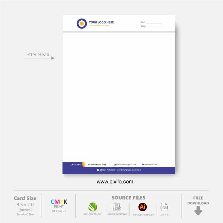 Elegant Letter Head CDR Template Free Download CorelDraw File