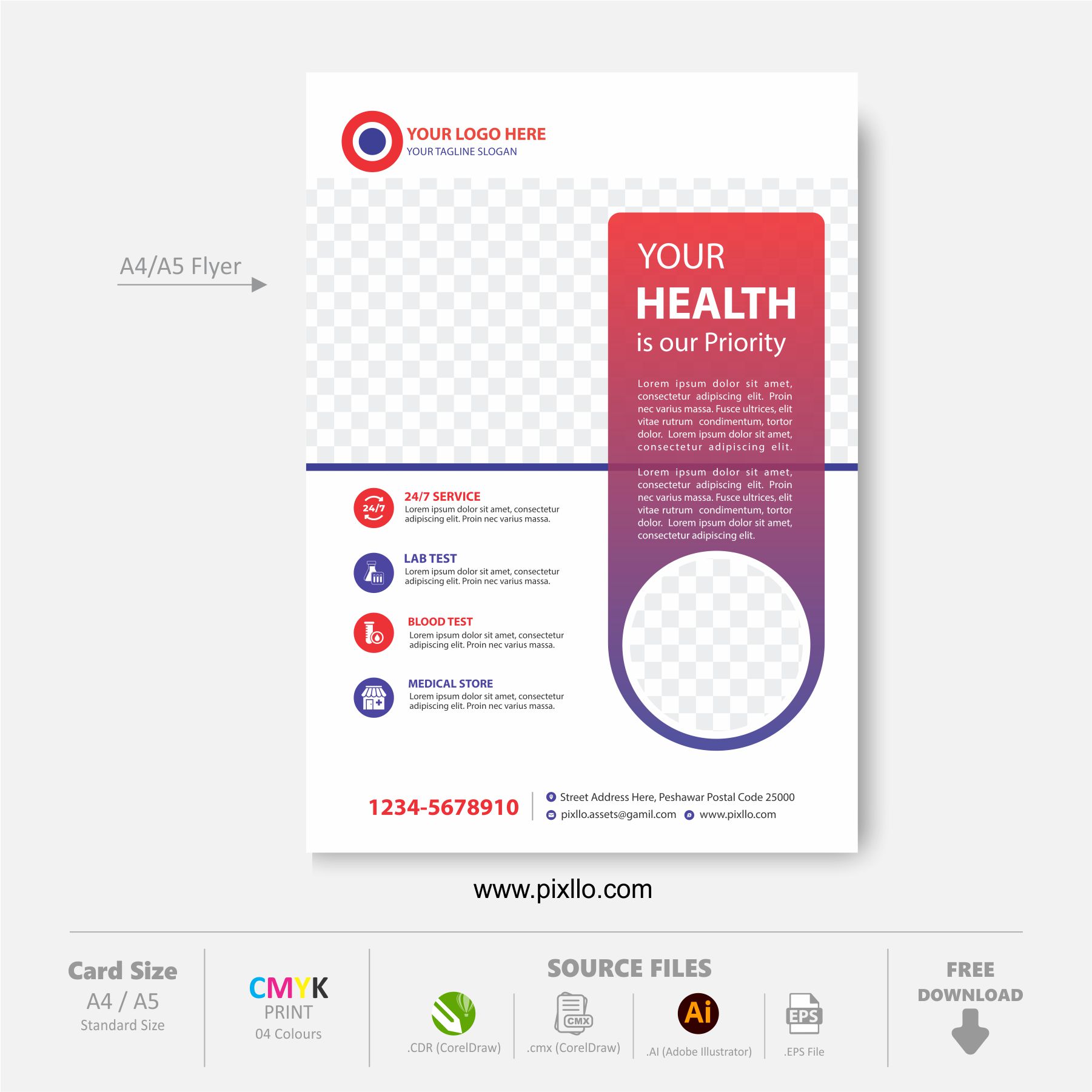 Health Flyer Template Free Download CorelDraw File