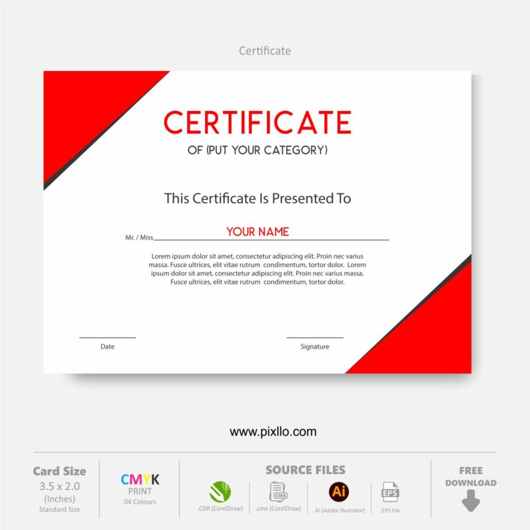 Certificate Design Template Free Download CorelDraw File