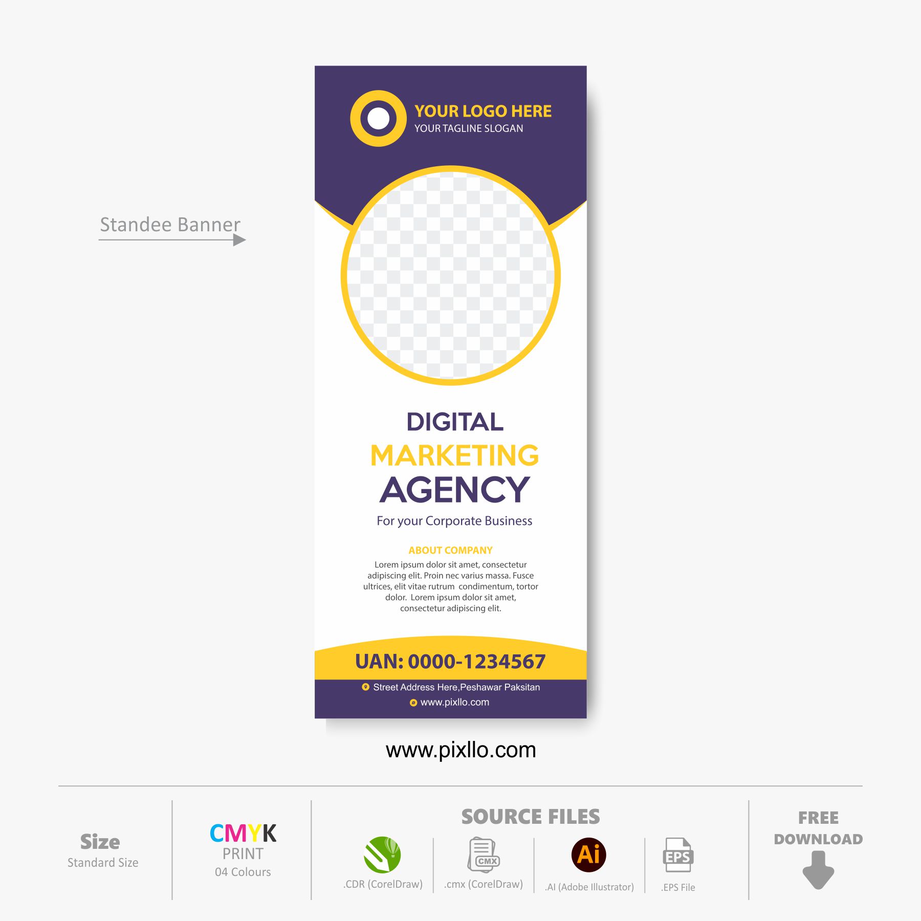 Digital Marketing Agency Rollup Free Download CorelDraw File