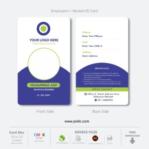 Employee ID Card Template Free Download CorelDraw File