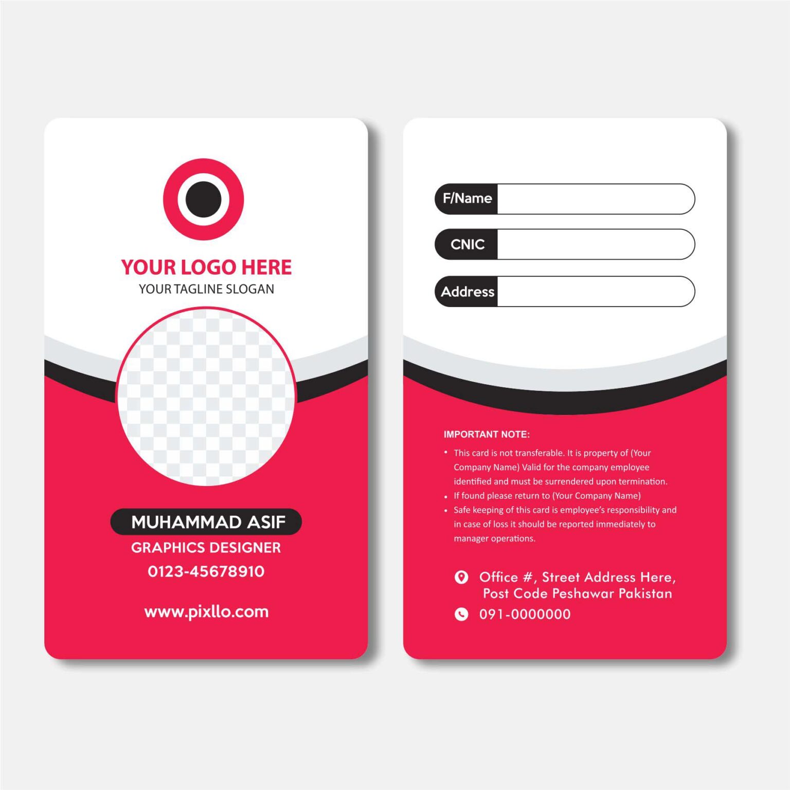 Employee ID Card Template Free Download CorelDraw File