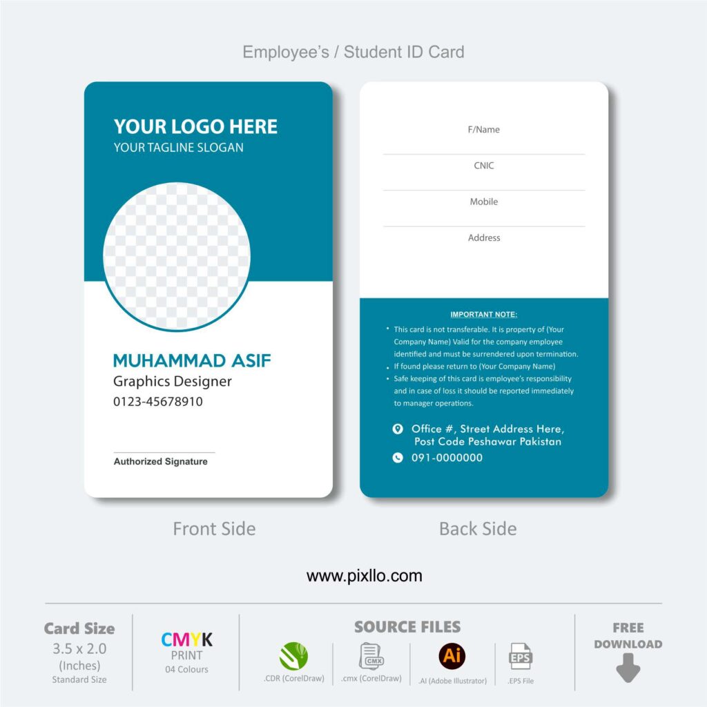 Employee ID Card Template Free Download CorelDraw File