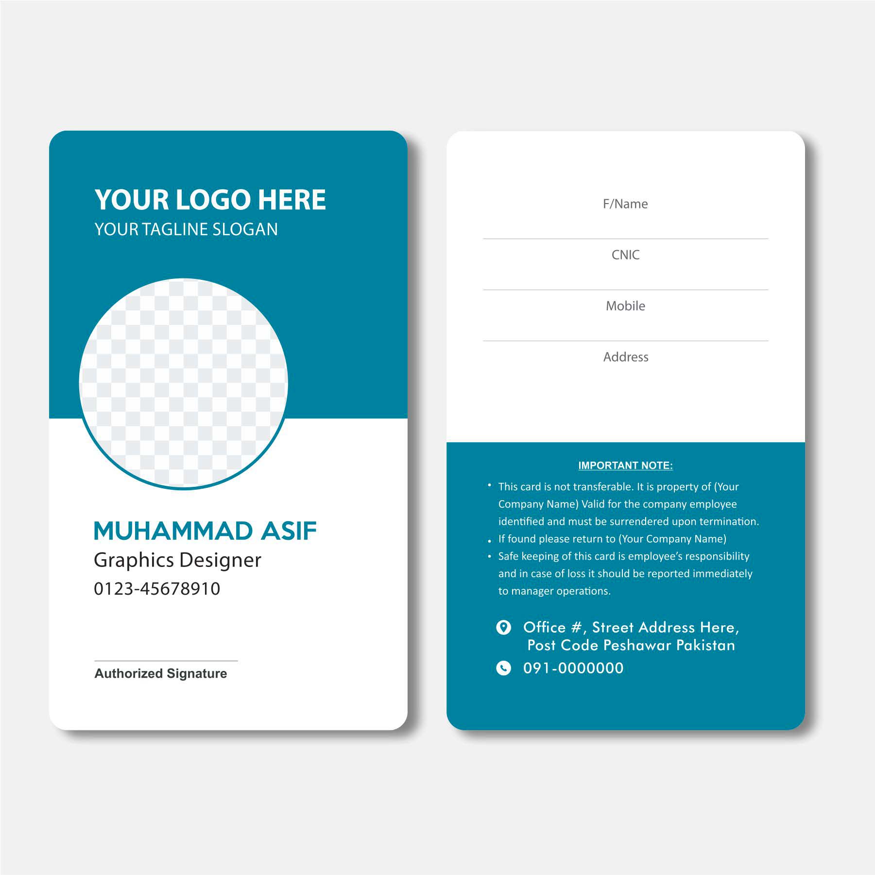 Employee ID Card Template Free Download CorelDraw File