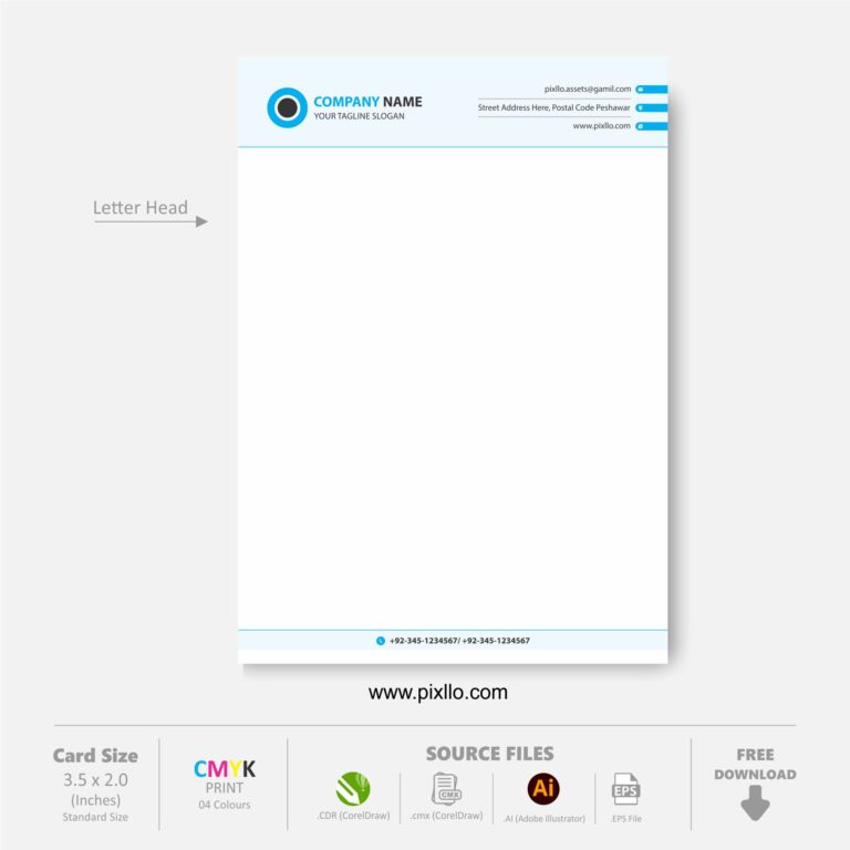 Premium Letter Head Template Free Download CorelDraw File