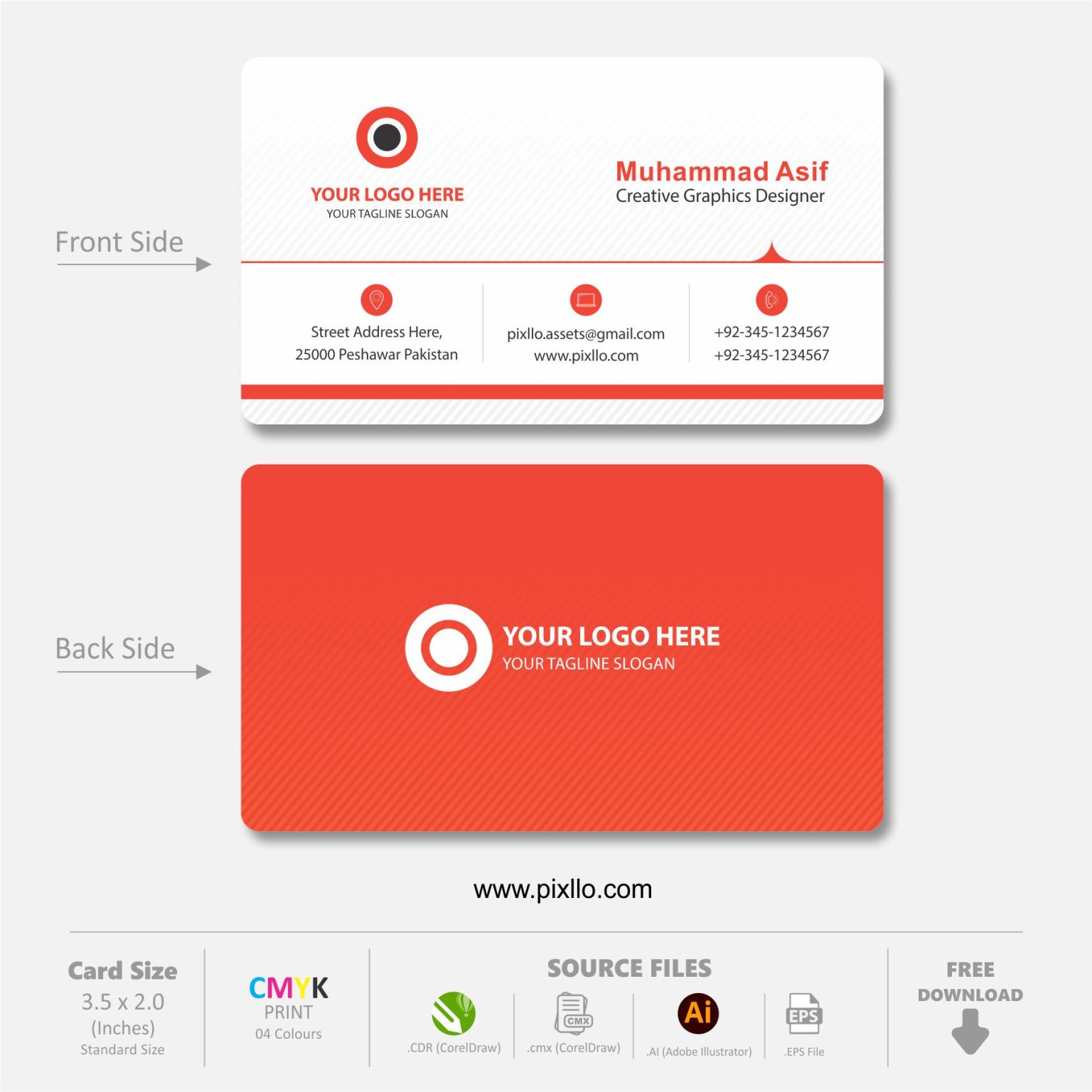 New Business Card Design .cdr / .ai Template Free Download